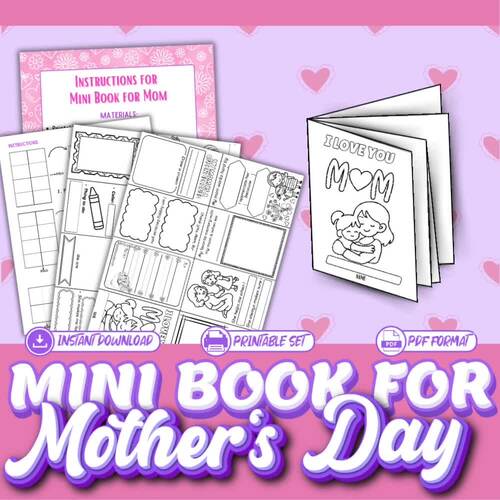 Mother’s Day Mini Book for Kids, Printable Mother’s Day Writing & Drawing