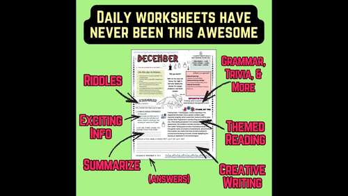 DECEMBER 5TH: Extra-Special, Unique Worksheet for this date/day on the ...