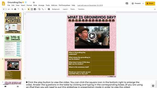 GROUNDHOG DAY DIGITAL ACTIVITIES IN GOOGLE SLIDES™ by The Techie Teacher