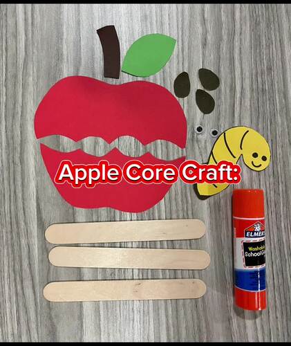 Wiggly Worm Apple Core Craft | Fun Fall Art Activity for Kids | TPT