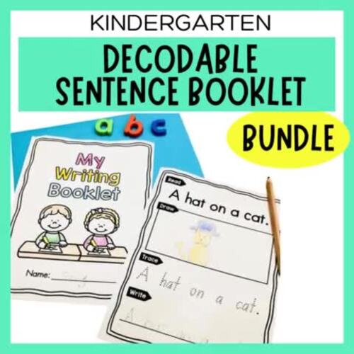 Decodable Sentence Writing Booklet Bundle | Beginning Writers & Phonics ...