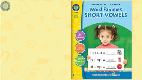 Word Families: Short Vowels Gr. PK-2 - Distance Learning | TPT