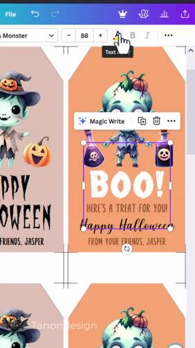 5 Bundle Halloween Gift Tag, Editable Printable, Trick Or Treat, Boo ...