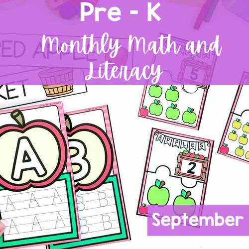 Pre K, Preschool Beginning of the Year Centers: September Math ...