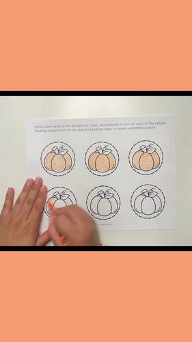 Pumpkin Patch Fall Craft Scissors Cutting Practice Snips, Lines ...