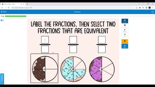 Equivalent Fractions with Models Boom Cards by Hands on Learning LLC