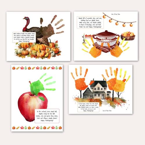 Thanksgiving Handprint Craft Keepsake Art, Thanksgiving Activities ...
