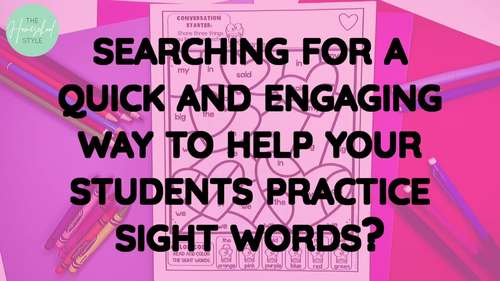 Valentine’s Day Editable Sight Word Color by Code February Morning Work