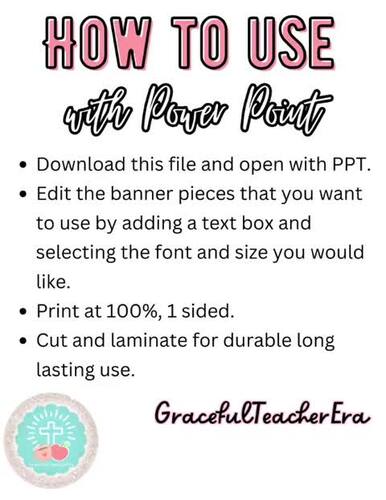 Pops of Pastel Editable Banner Kit, 6 colors, 3 size options, SLIDES or PPT