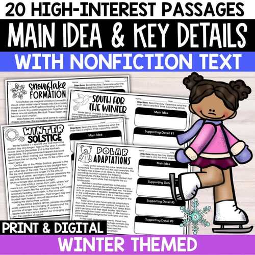 Winter Main Idea and Supporting Details Activities / Main Idea Practice