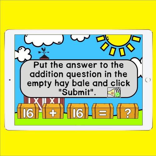 Double-digit addition on the farm | Boom cards for math | TpT