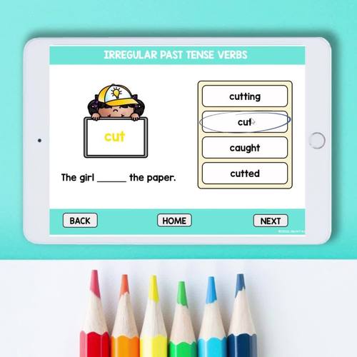 Irregular Past Tense Verbs BOOM Cards Speech Therapy Grammar Activities