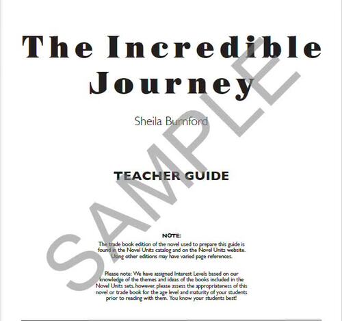 The Incredible Journey Novel Units® Teacher Guide Novel Study | TPT