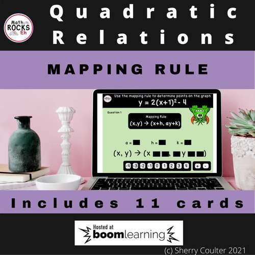 Quadratic Mapping Rule Vertex Form Digital Boom Cards™ | Mapping Notation