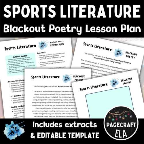 Sports Literature Blackout Poetry Activity | Lesson Plan & Printable ...