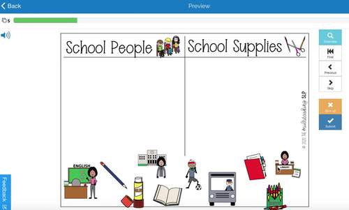 Back to School- Category Sorting | Boom Cards™ | Speech Therapy | TPT