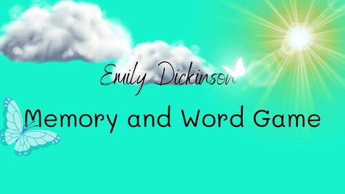 Emily Dickinson Video Memory Game Vocabulary by The Red Bus | TPT