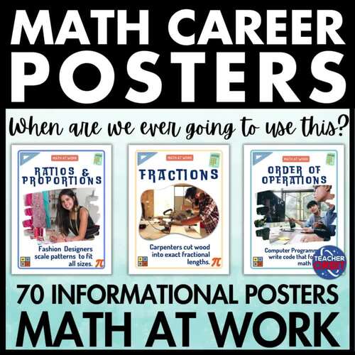 Math at Work Careers Posters Back to School When Are We Ever Going to ...