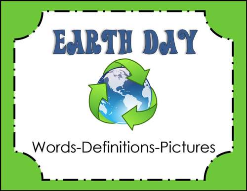 Earth Day Vocabulary and Definition Cards by Cindy's Treasures | TPT