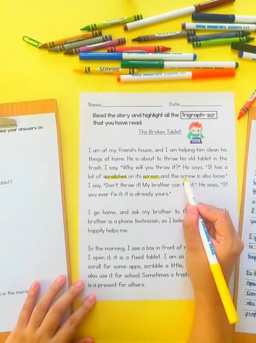 Three Letter Blends Reading Comprehension Passages and Questions ...