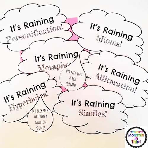 Figurative Language Activity - Spring "It's Raining" Figurative ...