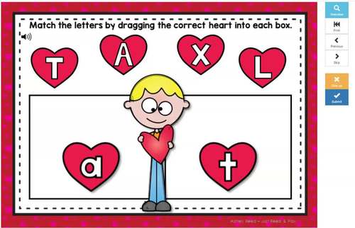 Letter Matching Alphabet Boom Game for Distance Learning | Valentines