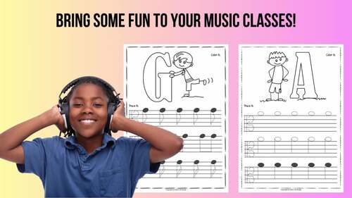 Alto Clef Notes | Tracing Music Worksheets for Kids | Drawing Notes on ...