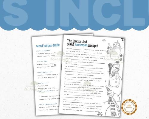 Winter Mad Libs, Fun Winter Writing Activity, Parts of Speech Practice ...