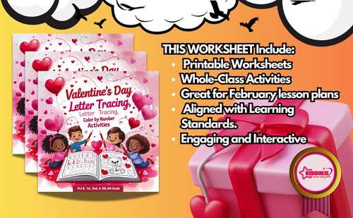 Valentine's Day Letter Tracing, Color by Number Activities Pre K,1st ...