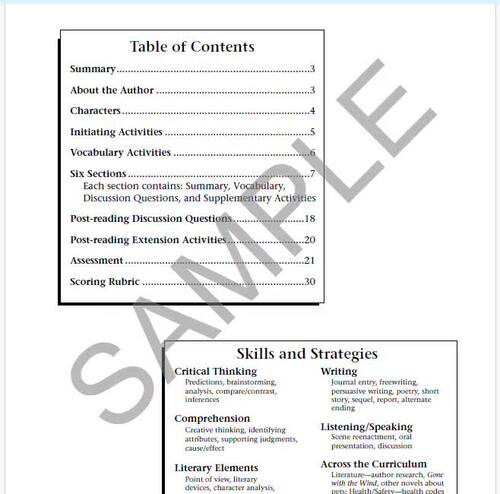 Because of Winn-Dixie Novel Units® Teacher Guide Novel Study | TPT