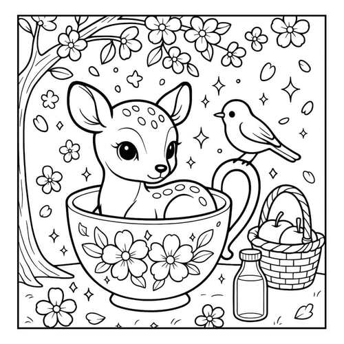 Cup Cuties Coloring Pages | 45 Cozy & Fun Animal in a Cup Designs