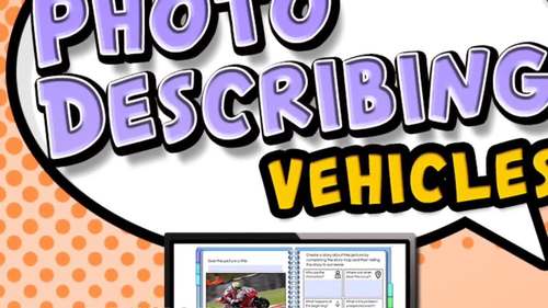 Interactive Notebook Photo Describing - Vehicles (NO PRINT DIGITAL)