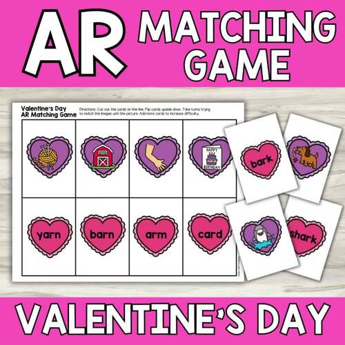 Valentine's Day AR Matching Game R Controlled Vowels | Phonics Station ...