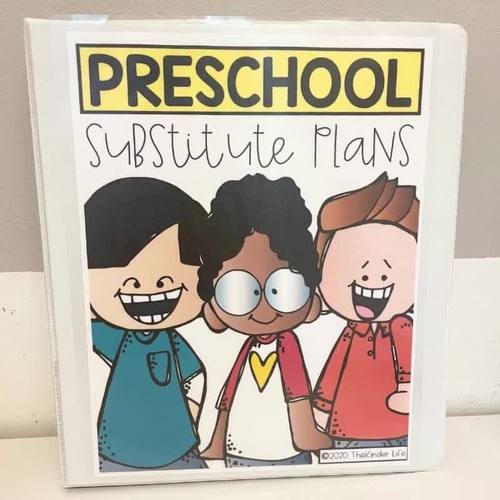 Preschool Sub Plans 12 FULL DAY BUNDLE | Pre-K Emergency Substitute ...