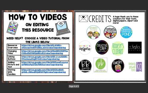 Back to School Digital Parent Information Template for Google Slides