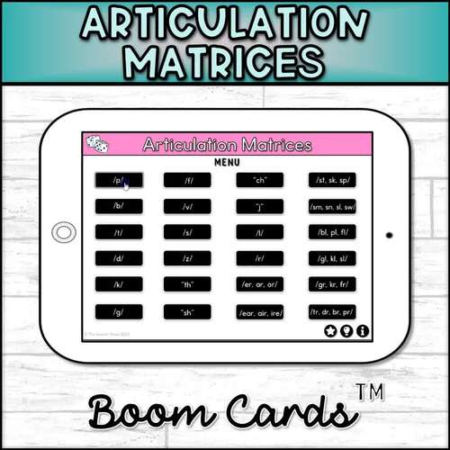 Articulation Dice Matrices BOOM Cards™ by The Speech Shack | TPT