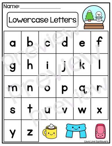 Winter Fun Alphabet Order Trace, Cut, and Glue Worksheets With ...