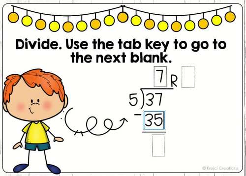 Long Division with 1-Digit Divisors Digital Boom Cards - 4th Grade Math ...
