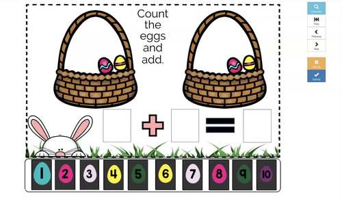 Distance Learning: Adding 1-10 Easter Eggs BOOM CARDS | TPT
