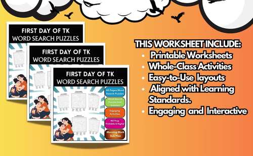 First Day Of TK Word Search Activities Morning Work 4th,5th,6th,7th,8th ...