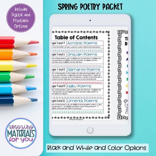 Writing Poetry | Spring PRINT and DIGITAL | TPT