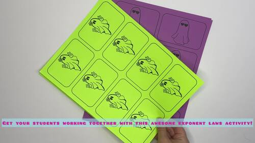 Exponent Laws Vocabulary Matching Game - Interactive Math Station Activity