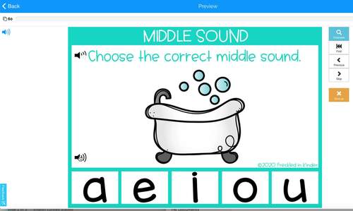 CVC Middle Sounds / Short Vowel A E I O U/ Boom Cards by Freckled in Kinder