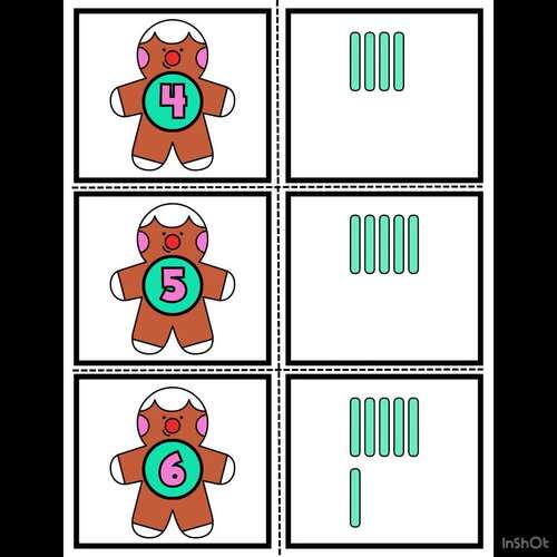 Gingerbread Man Place Value Matching Cards | Numbers 1–20 | TPT
