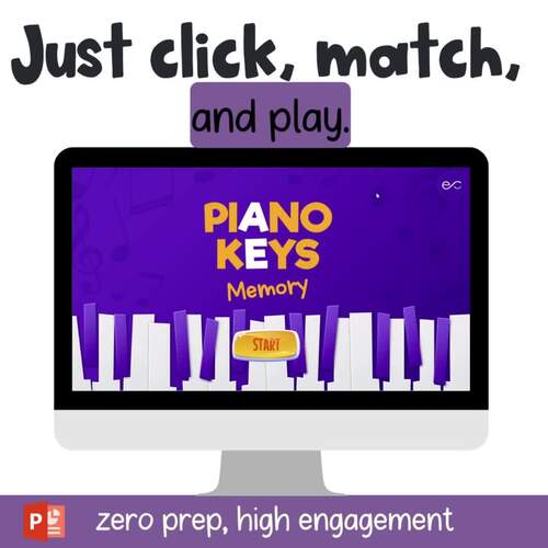 Piano Keys Virtual Memory Game | CDE & FGAB Matching | Beginner | TPT