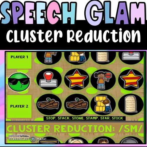 Phonological Processes Cluster Reduction Memory Game (Boom Cards included)