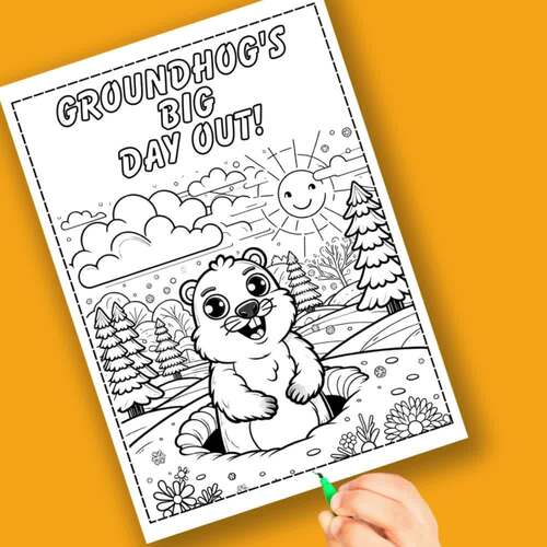 Groundhog Day Coloring Pages In English & Spanish \ Dia de la Marmota