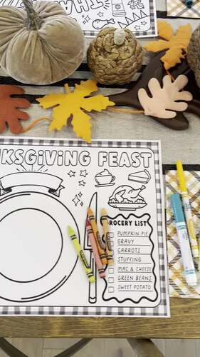 Printable Thanksgiving Placemats | Thanksgiving Activity Placemat ...