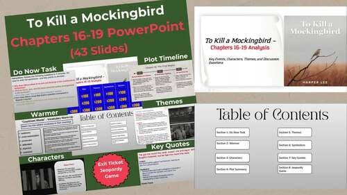 To Kill a Mockingbird Chapters 16-19 PowerPoint (PPT) Summary and Analysis