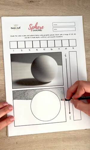 Shading a Sphere – Drawing Worksheet by ArtRoots | TPT